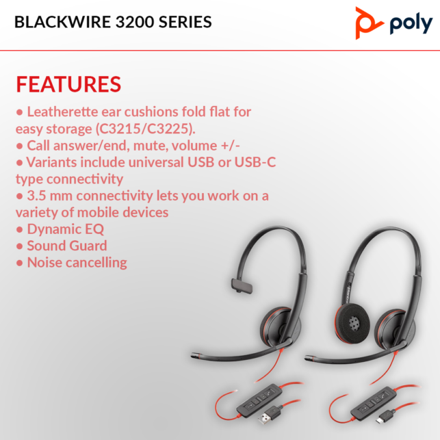 Poly Blackwire C3220 Headset – REWIZI